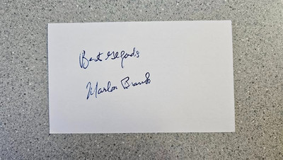 MARLON BRANDO SIGNED 3x5 INDEX CARD AUTOGRAPH - THE GODFATHER | eBay