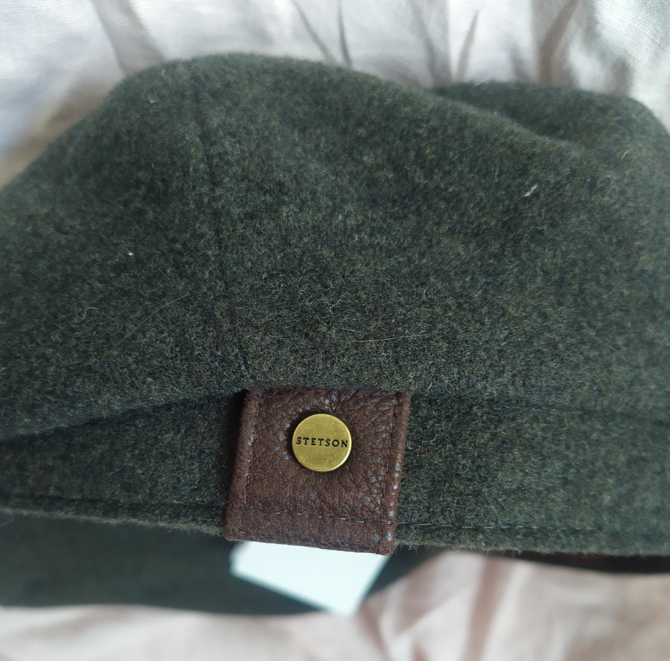 Stetson Hatteras Wool / Cashmere Flat Cap. Dark Mossy Green. Size 62 ...