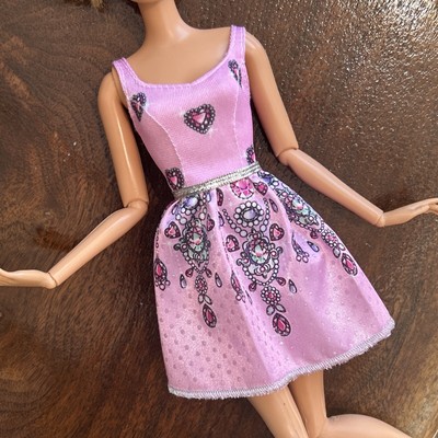 2013 Barbie Fashionistas Style Doll Clothes Light Pink Heart Jewels ...