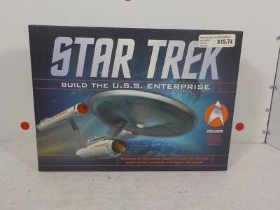 N A225 Star Trek U.S.S. Enterprise Paper Model Kit with Lights & Sound ...