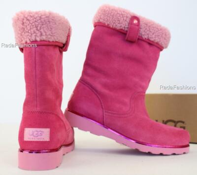 UGG Australia Callie Short Boots Suede Winter Fur Sheepskin Kids 6 ...