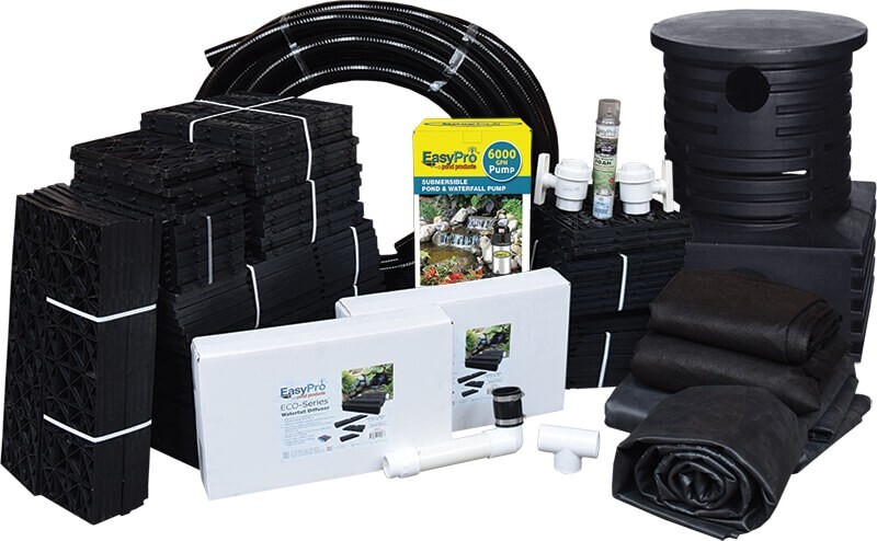 Pondless Waterfall kit w/ 28' Stream - 6,000 GPH Pump, Vault, Liner ...