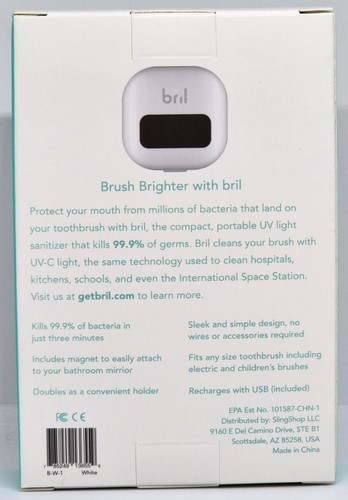 Bril UV Toothbrush Sterilizer White Rechargeable Wall Mount Brand New ...