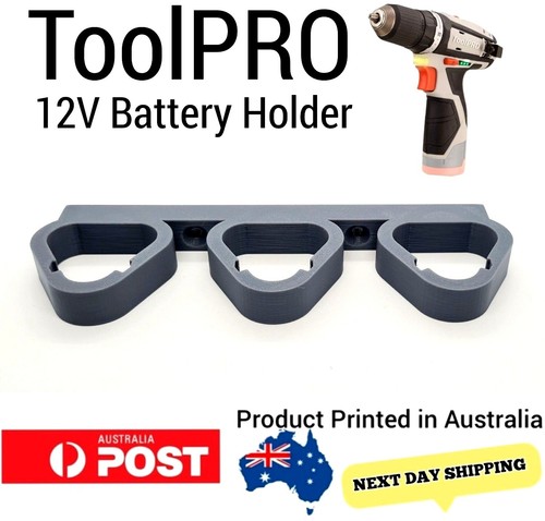 ToolPRO 12v Battery Holder Grey3 x Mount Heavy Duty Bracket | eBay ...
