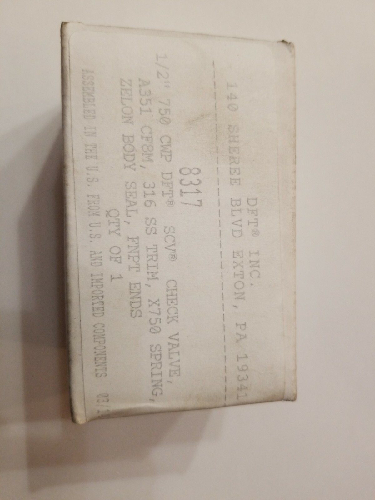 DFT 8369 Threaded In-line SCV Check Valve SS 1" NPT 750 CWP for sale ...