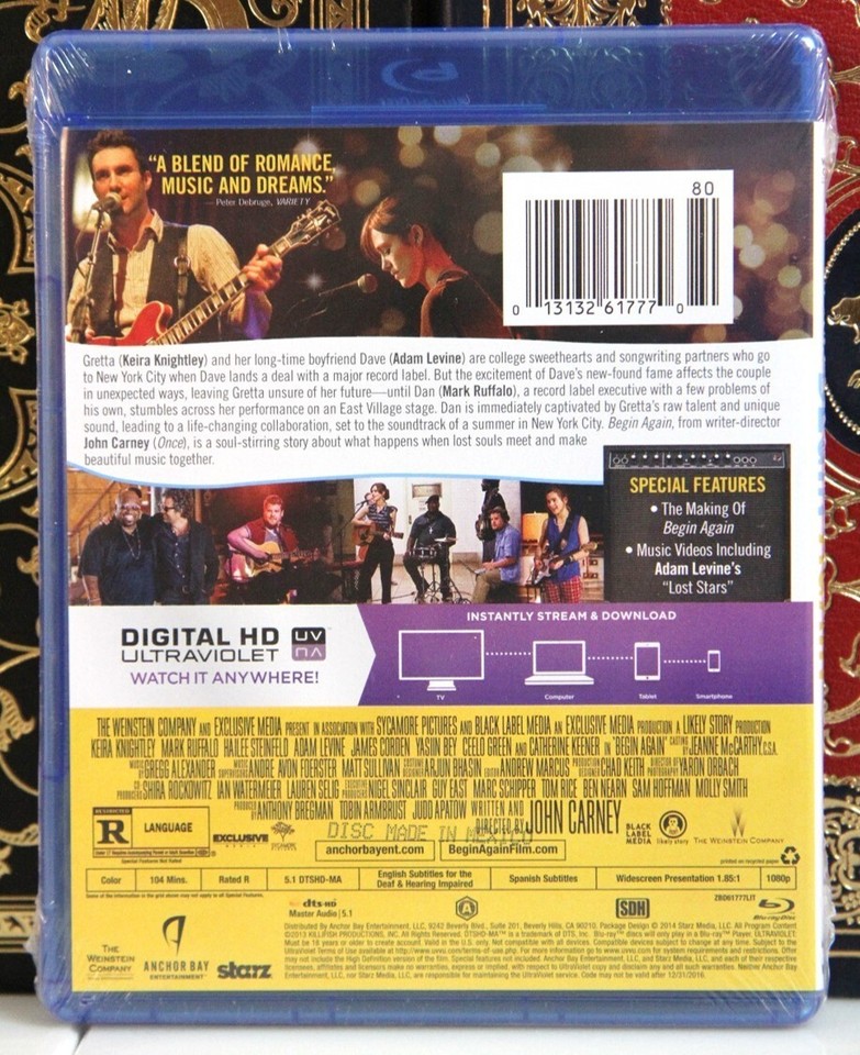 BEGIN AGAIN Keira Knightley Mark Ruffalo-- BLU-RAY NEW + DIGITAL -- I SHIP BOXED | eBay
