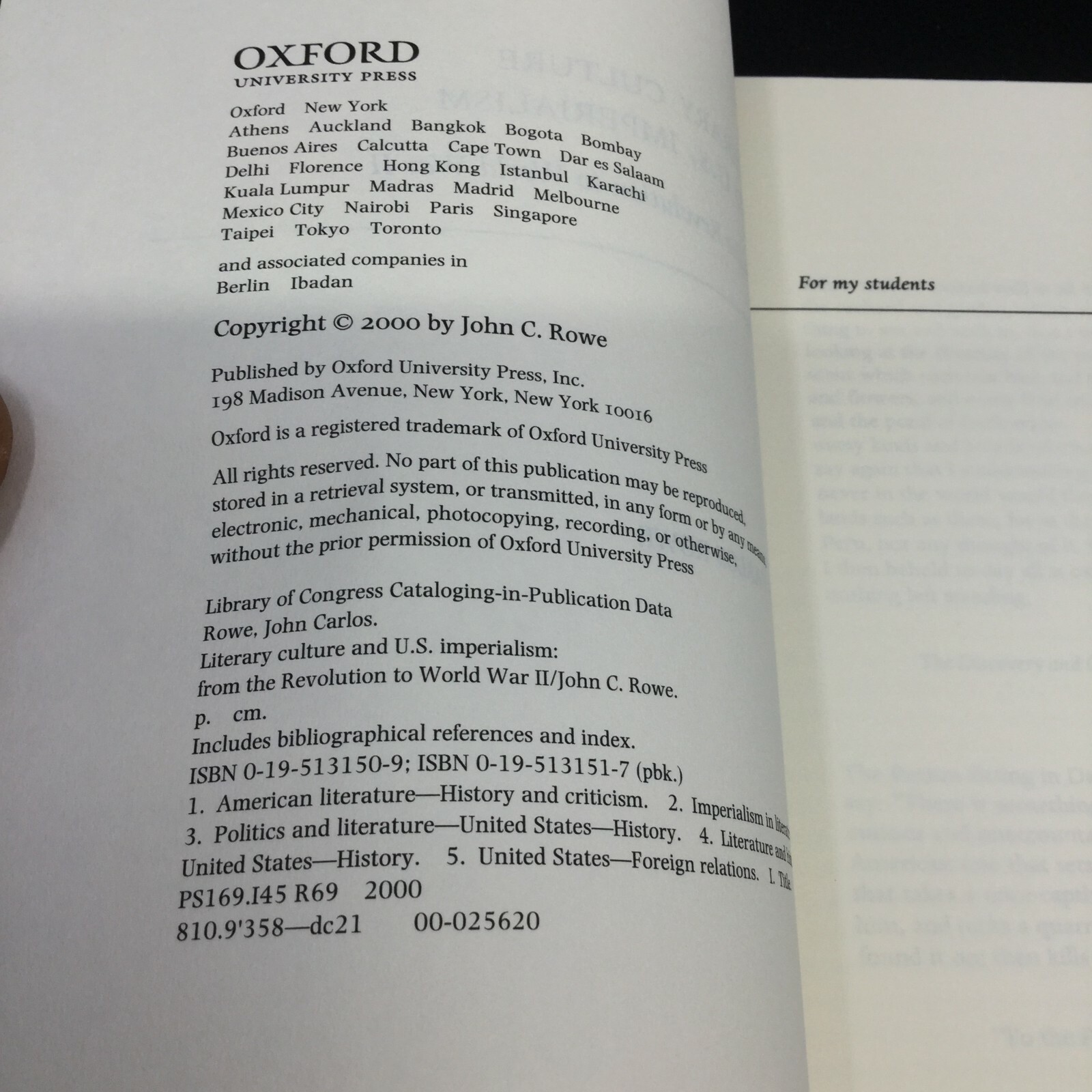 Literary Culture and U. S Imperialism : From the Revolution to World ...