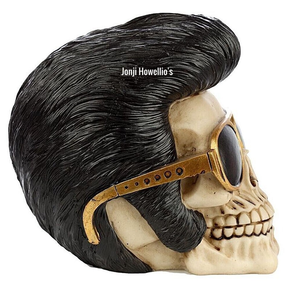 The King Elvis Skull Ornament Rock And Roll Decoration Gothic Pagan ...