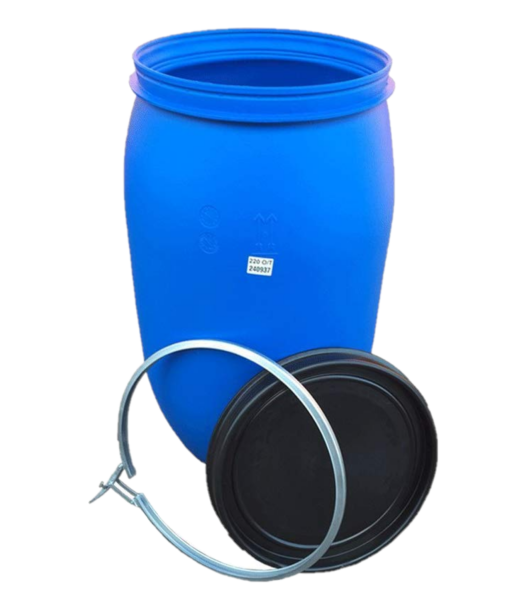 220l plastic shipping drum barrel container with lock clip and lid ...
