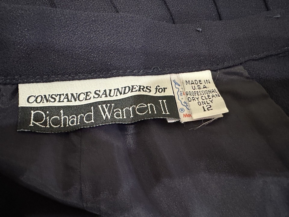 Constance Saunders for Richard Warren II Women’s Vintage Blue Pleated ...