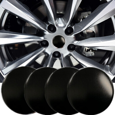 4pcs Universal Black Wheel Center Hub Cap Sticker Decal 56mm Auto ...