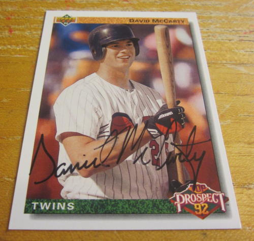 David McCarty (d. 2024) Autographed 1992 Upper Deck #75 ROOKIE Card MLB ...