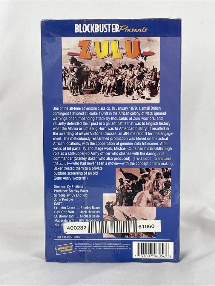 VINTAGE Blockbuster Presents Zulu (VHS, 1996) | eBay