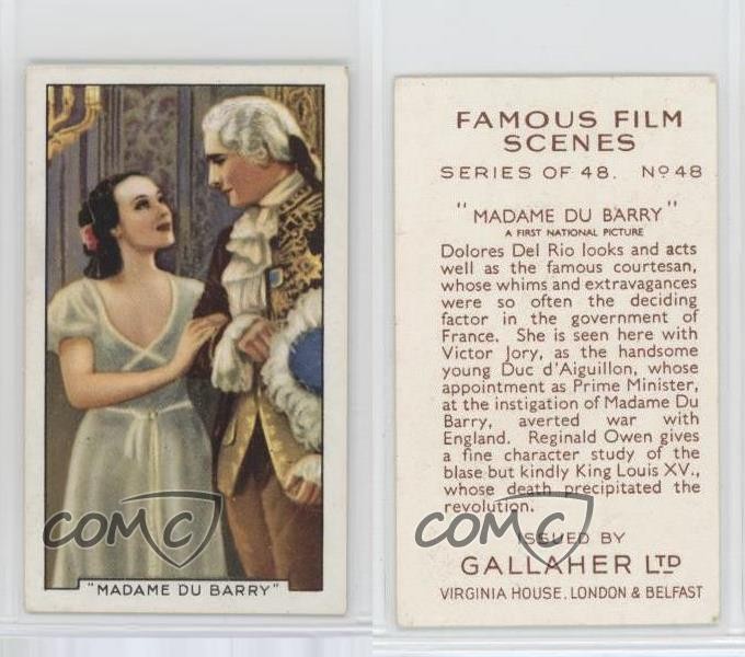 1936 Gallaher Famous Film Scenes Tobacco Madame Du Barry #48 1md | eBay