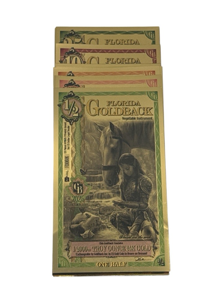 Florida 100 Goldback Starter Pack (100 Assorted Goldbacks & Sleeve) | eBay