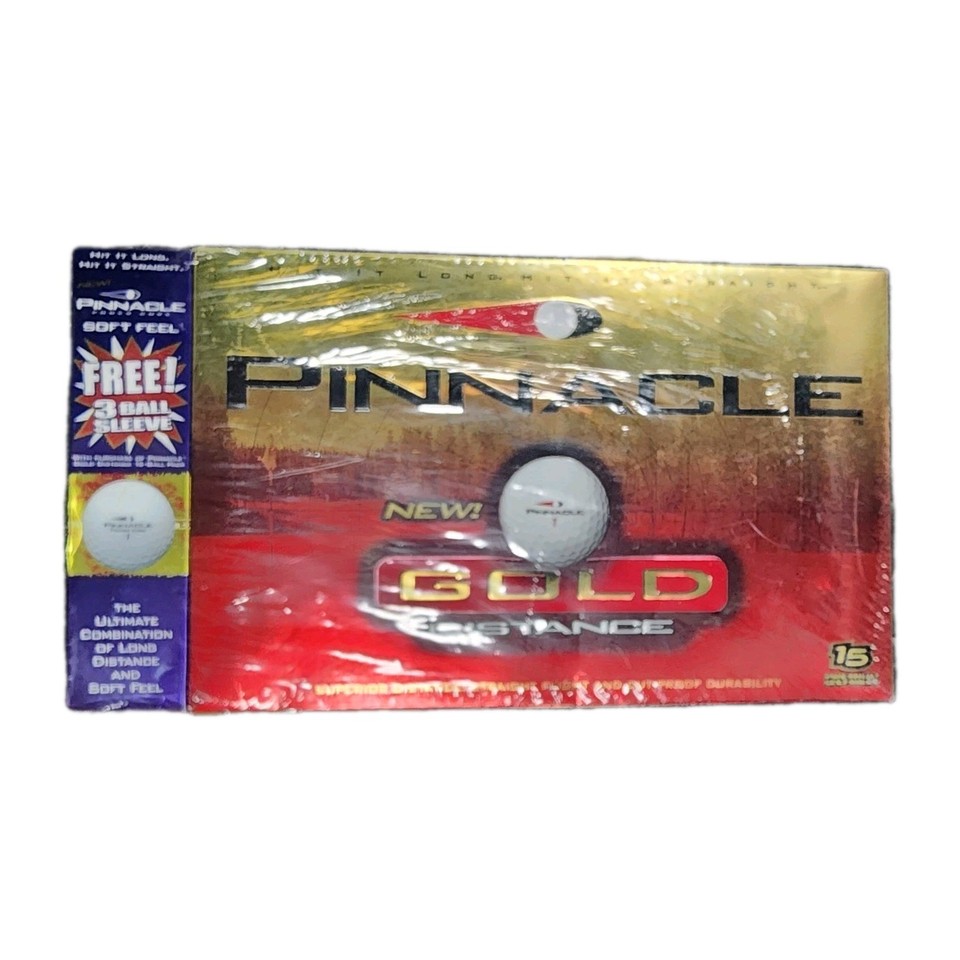 New Pinnacle Gold Distance Golf Balls 1 Box 15 Balls + 3 Rush (18 Total ...