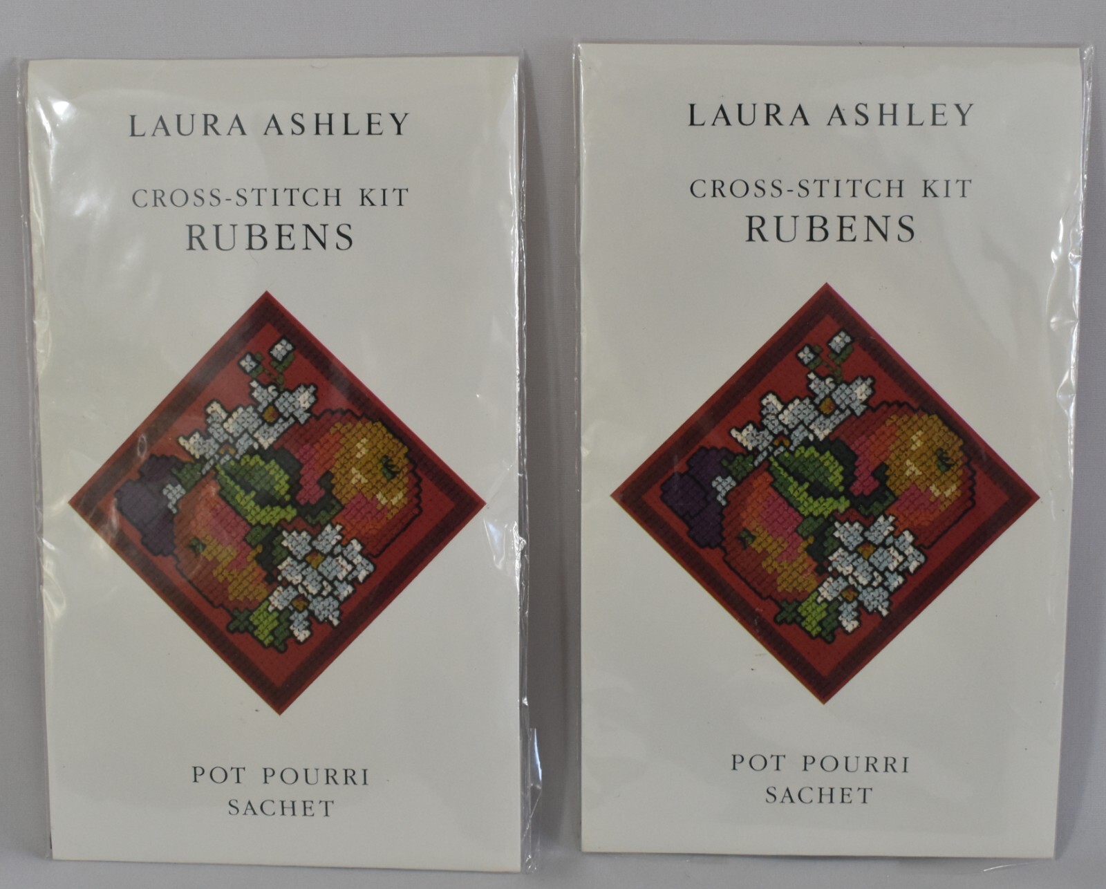 Laura Ashley Rubens Counted Cross Stitch Kit Lot of 2 Potpourri Sachet ...