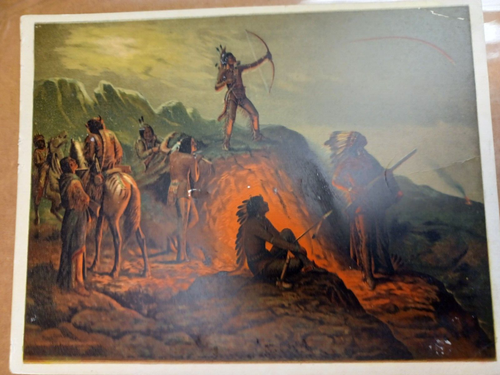 NATIVE AMERICAN Shooting ARROW Fire LITHOGRAPH 6 1/2" x 8 1/2" | eBay