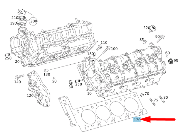 MERCEDES-BENZ ML W166 Left Cylinder Head Gasket A2780160125 GENUINE for ...