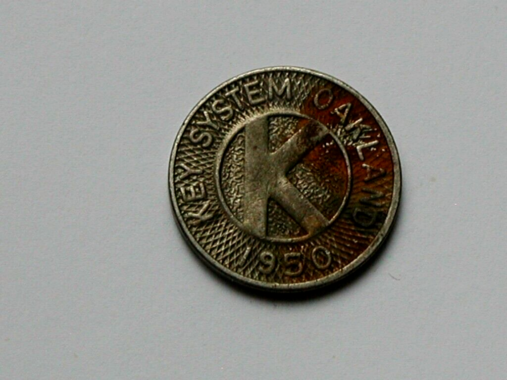 1950 Key System Oakland (Calif.) Transit Token - good for one local ...