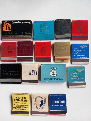 16 Vintage Military Matchbooks - Naval, Army Bookmatches - With Matches ...