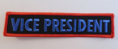 Vice President Motorcycle Club Vintage Sewing Patch (Unused) 5" Black ...