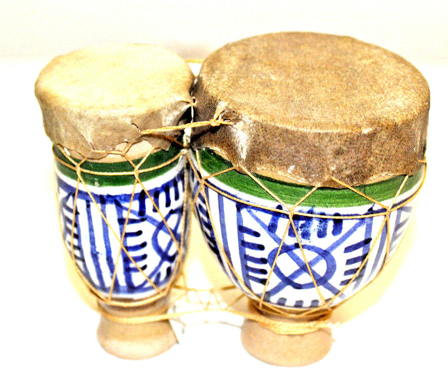 MINIATURE Drum Moroccan Authentic Bongos Handmade Percussion INSTRUMENT ...
