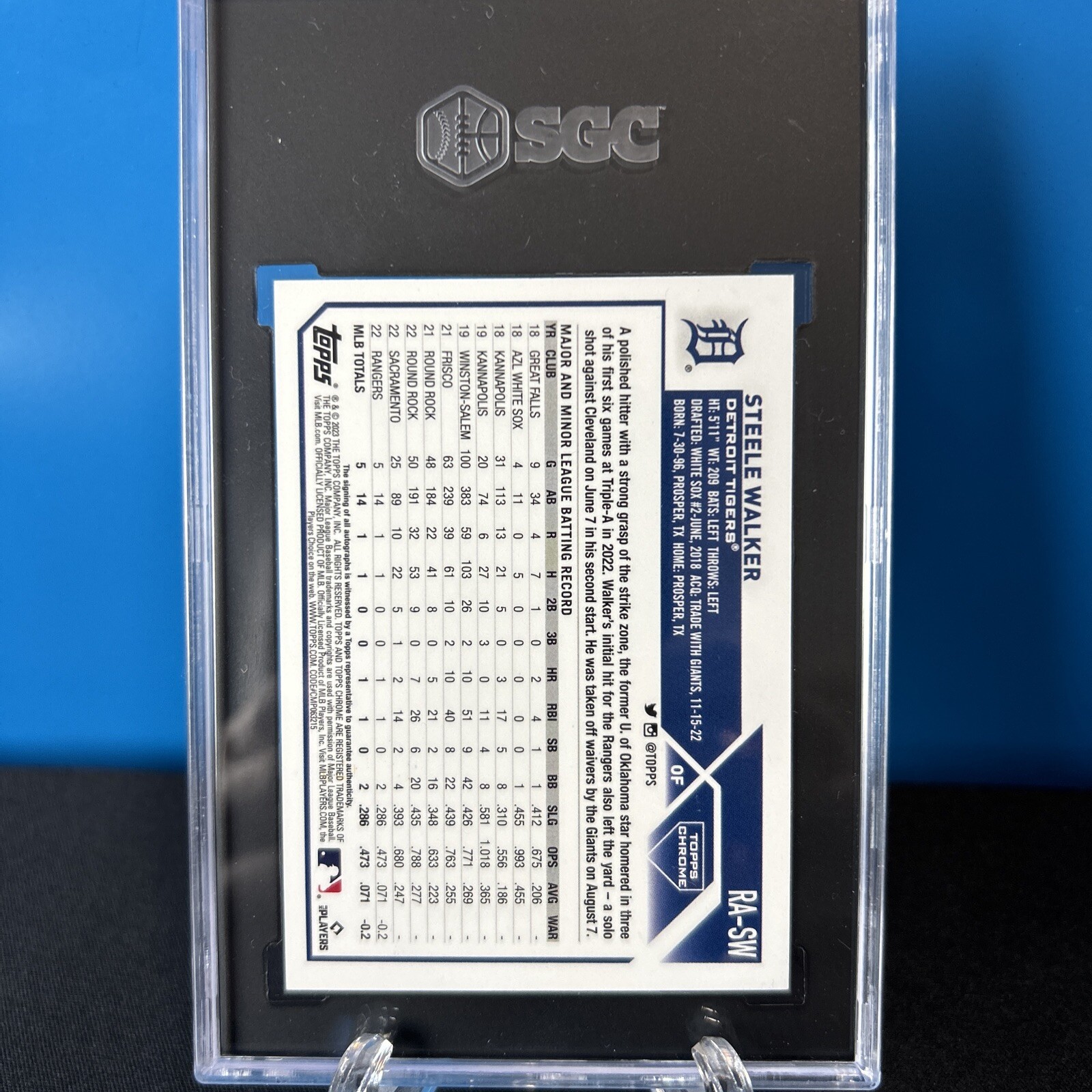 2023 Topps Chrome - Rookie Autographs Steele Walker #RA-SW Blue ...