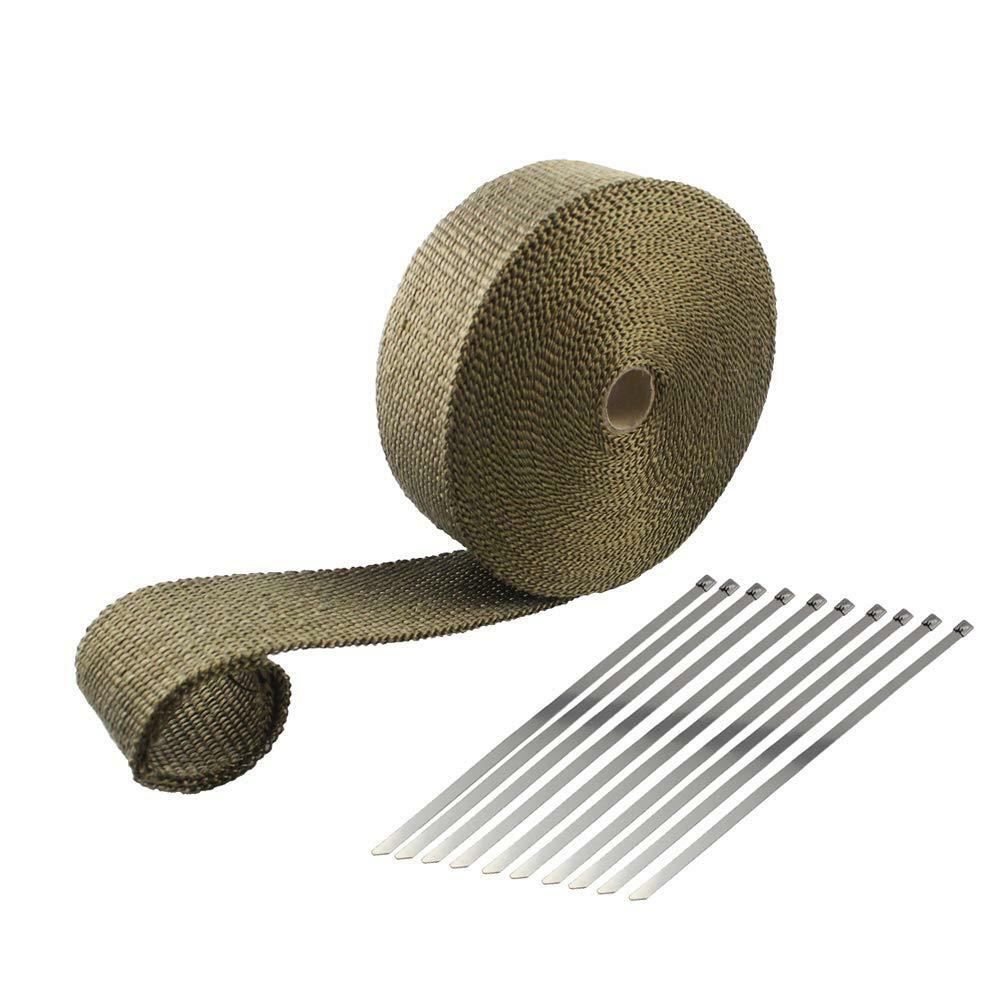 ARTR Titanium Lava Fiber 2 Inch x 50 Feet Exhaust Header Wrap 2" x 50 ...
