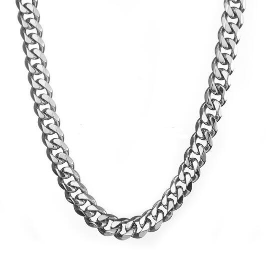 316l Stainless steel Biker Smooth Cuban Curb Link Chain Necklace Heavy ...