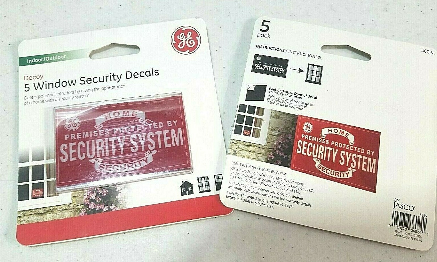 2 Packs of 5 GE Home Security Window Decals Decoy Security System | eBay