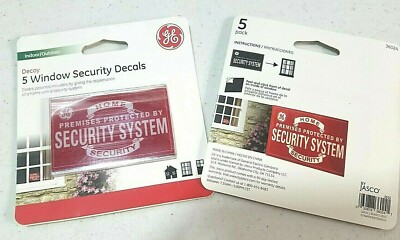 2 Packs of 5 GE Home Security Window Decals Decoy Security System | eBay