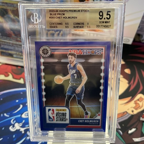 2023-24 NBA Hoops Premium Stock 293 Chet Holmgren Blue Prizm BGS 9.5 | eBay