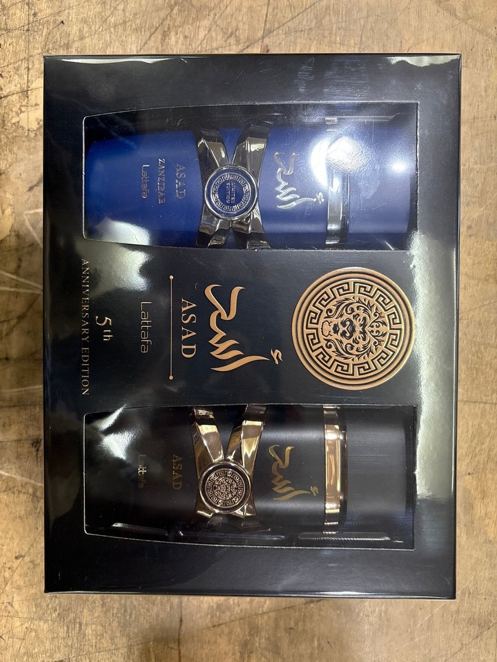 Lattafa Asad + Asad Zanzibar 5th Anniversary 2 Piece Gift Set (3.4 oz ...