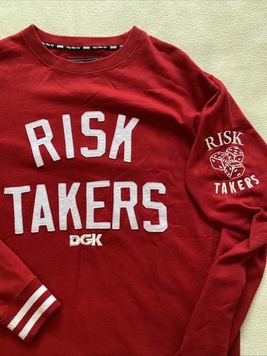 DGK Risk Takers Sweatshirt Mens Medium Crew Neck Pullover Smash Embroidered Logo | eBay