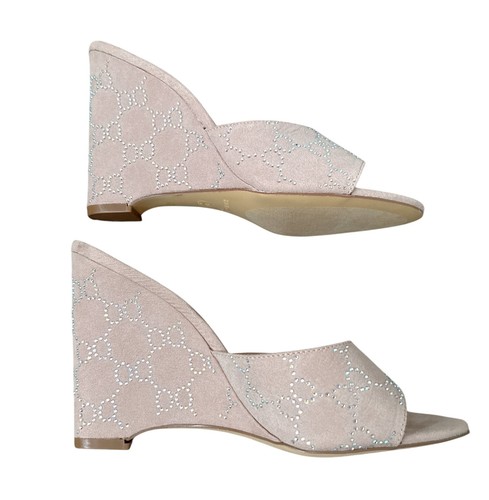 ROUGE HELIUM Womens Size 8 Rhinestone Slip On Dreamer Wedge Heels ...