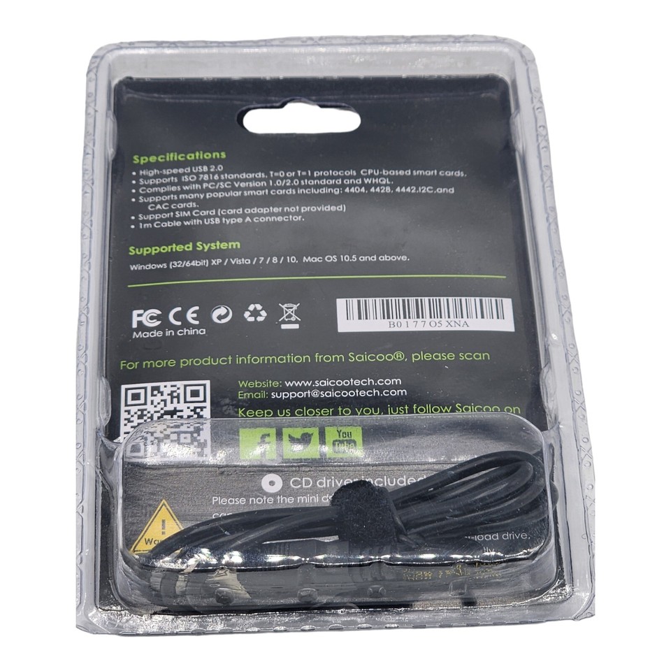 Saicoo Smart Card Reader - NEW SEALED | eBay