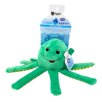 Spunky Pup Clean Earth Octopus Dog Puppy Squeaky Toy - Small | eBay