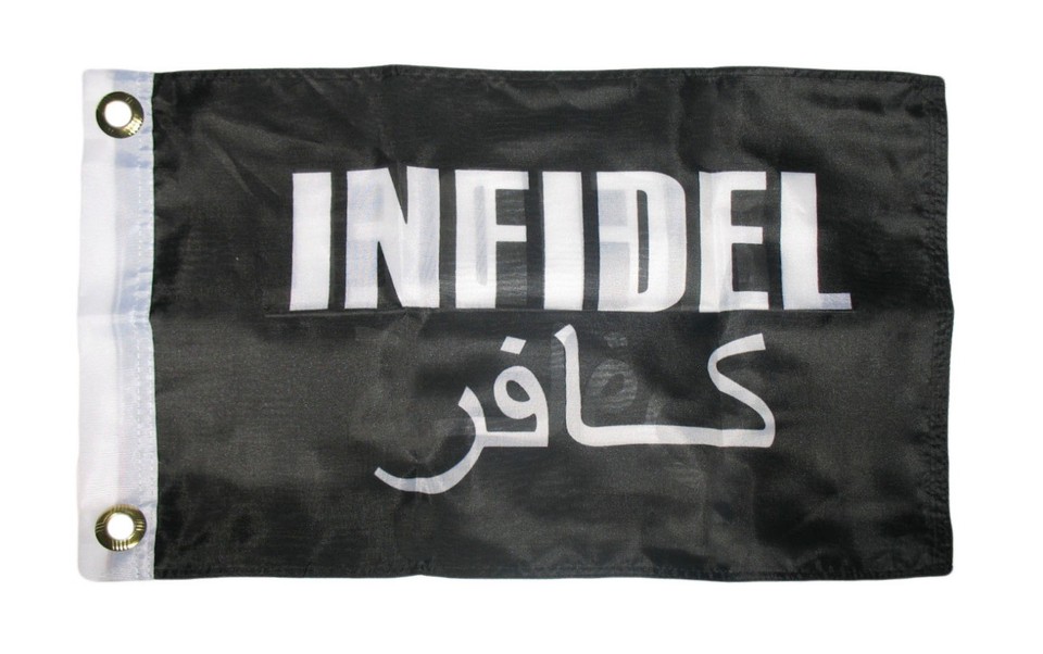 12x18 US Military Infidel Black Boat Flag Double Sided 2ply Polyester ...