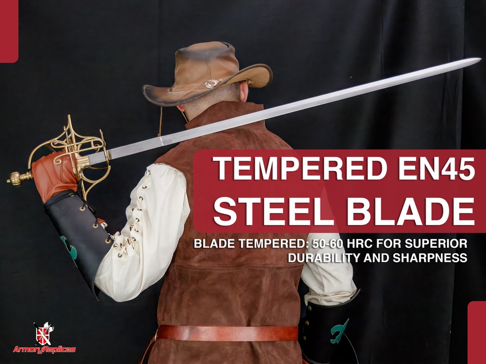 Marvelous Rapier Medieval Viking Battle Ready Sword EN45 Steel Blade ...