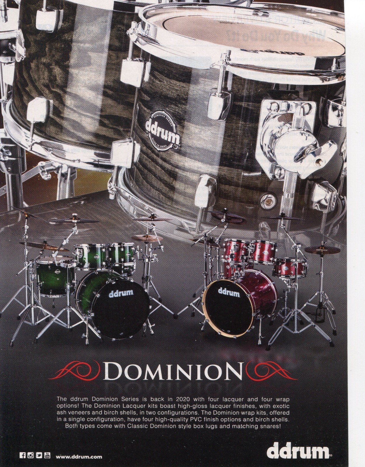 2020 Print Ad of ddrum Dominion Series Drum Kit | eBay