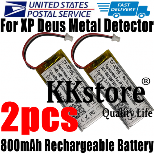 USPS 2pcs 800mAh Repair Battery For XP Deus Metal Detector WS1 WS2 WS3 ...