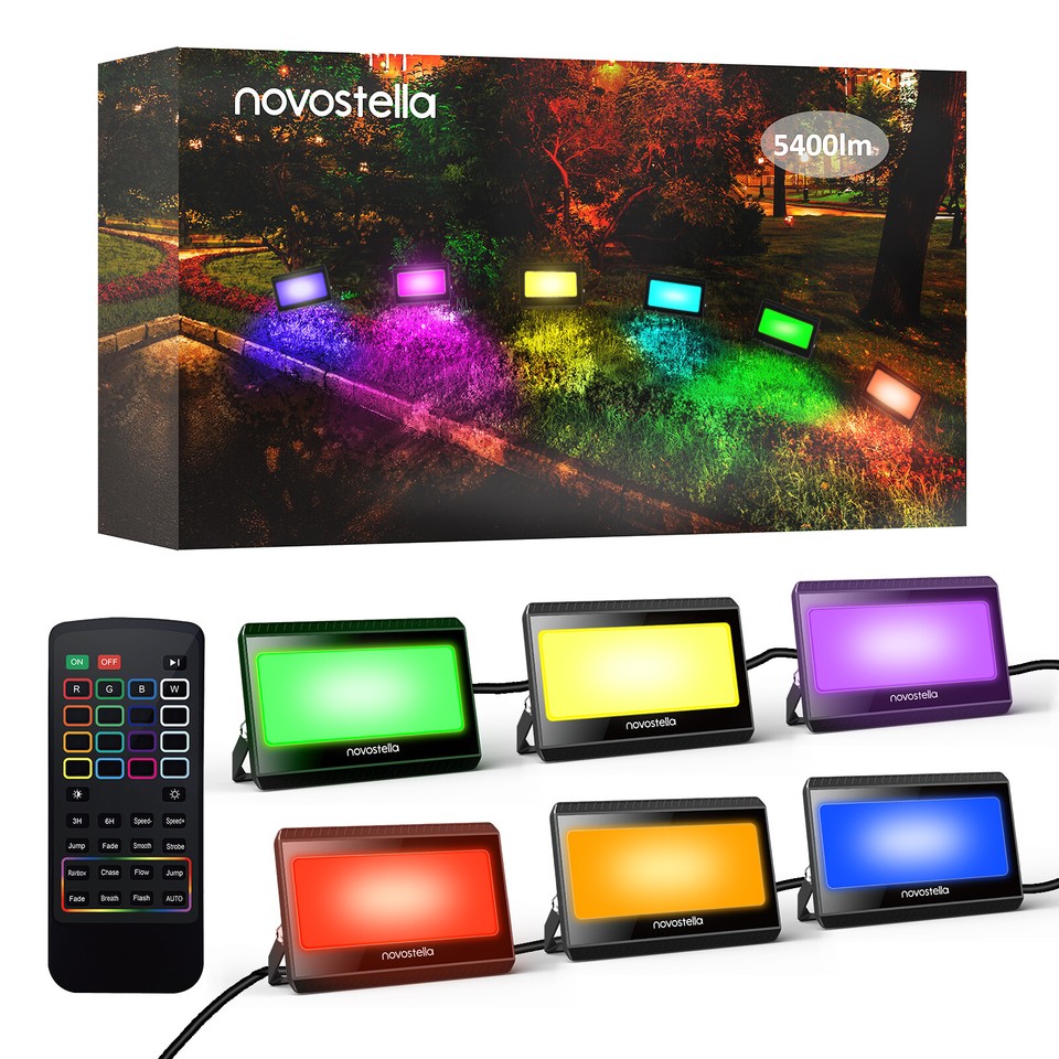 Novostella RGBW RGB LED Flood Light 40W/60W Dimmable Landscape Lighting ...