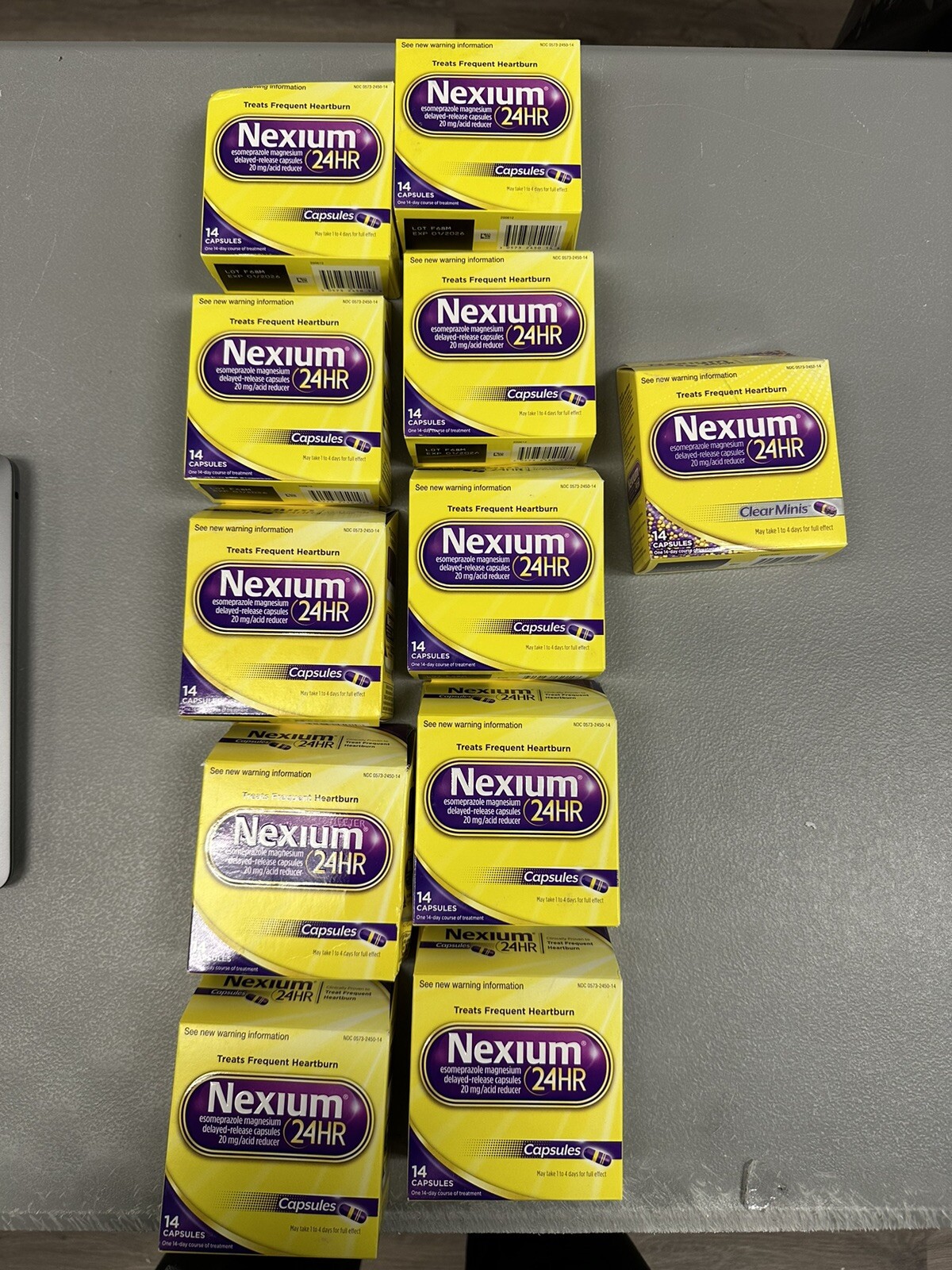 11 PACK NEW Nexium 24HR Acid Reducer 154 Capsules Total New In Box ...