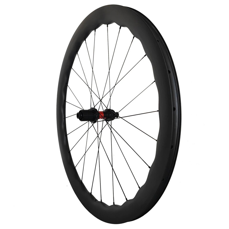 700c Carbon Fiber Gravel Road Bike Wave Wheelset Tubeless Clincher ...