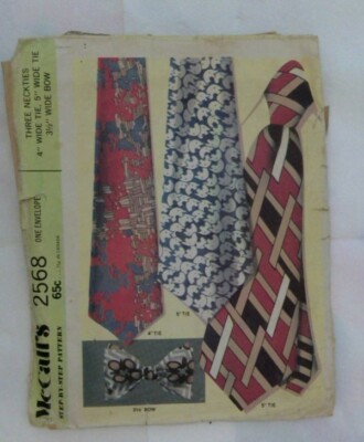 Vintage Sewing Pattern, Men's 1970's Neckties and Bow Tie, McCall's ...