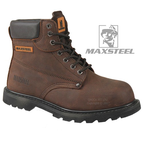 MENS MAXSTEEL SAFETY WORK BOOTS STEEL TOE CAP ANKLE BOOTS SHOES ...