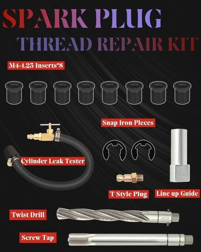 Spark Plug Thread Repair Kit Compatible with Ford 4.6 L, 5.4 L and 6.8 ...