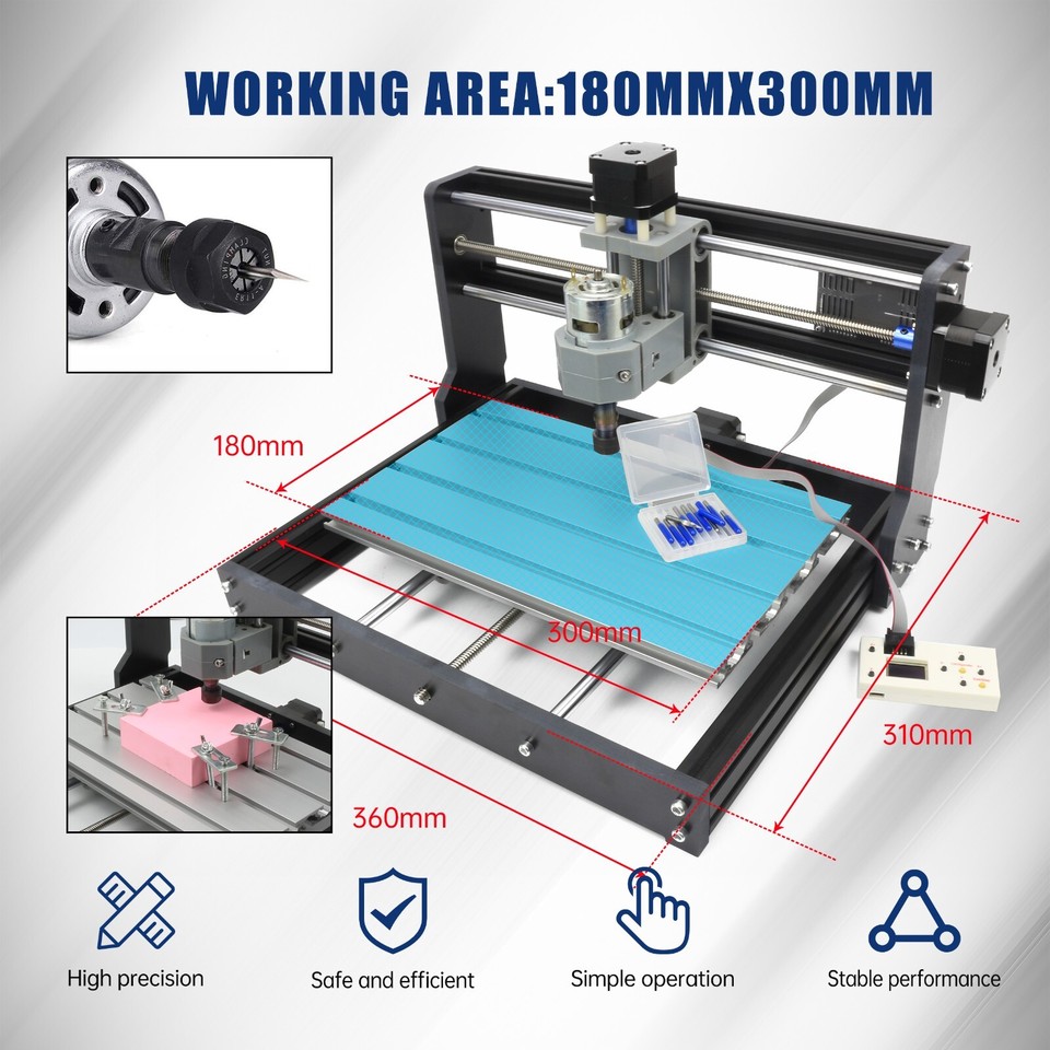 【US】Upgraded 3018-PRO 3 Axis CNC Router Machine Kit + GRBL Offline ...