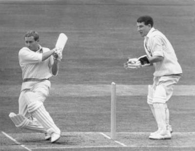 1965 Barry Sinclair Of New Zealand Hits Out At A Ball OLD PHOTO | eBay ...